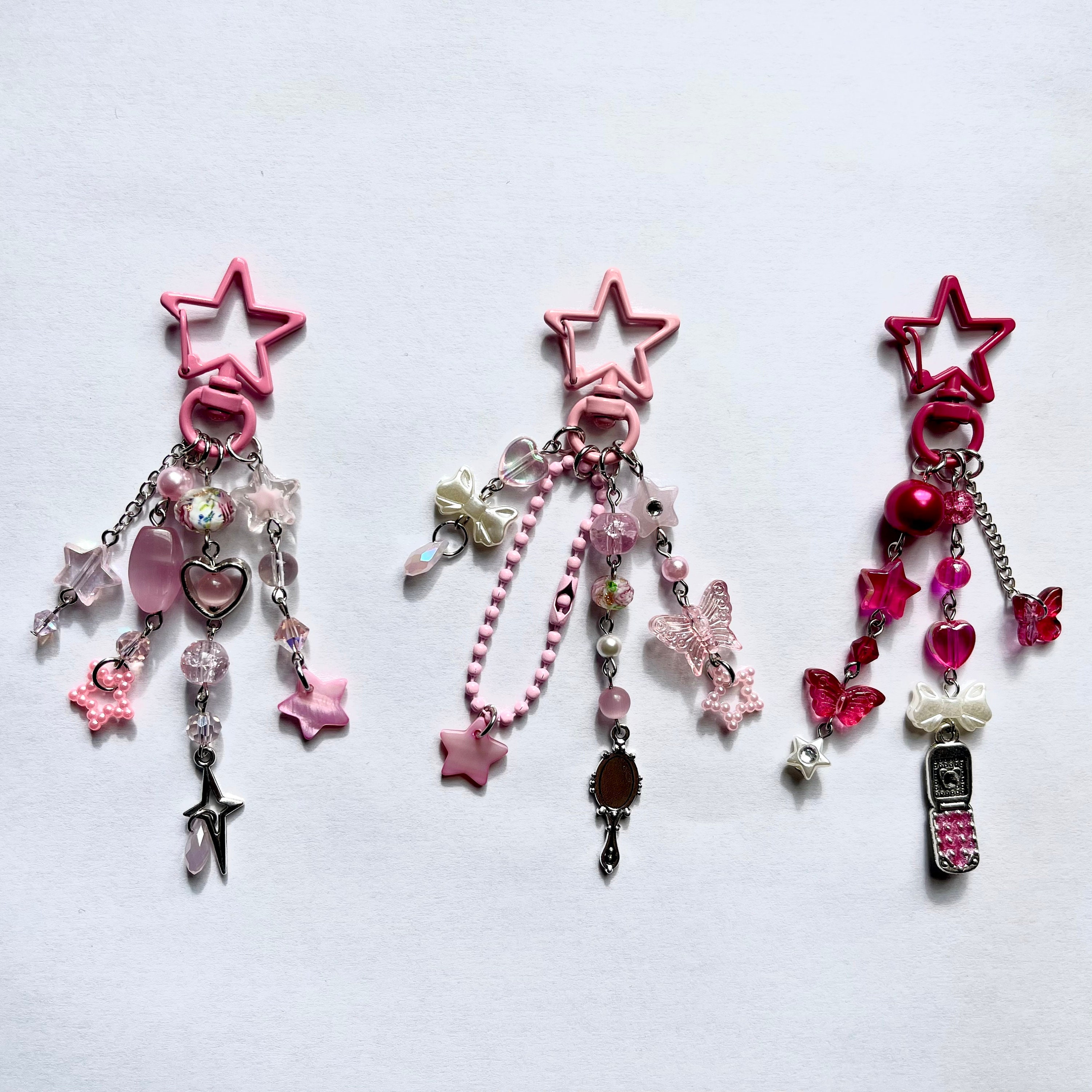 Pastel Pink Star Keychains - Etsy