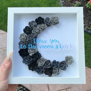 Moon Flower Shadow Box | Astronomy Gift Box | Rose Gift Box ...