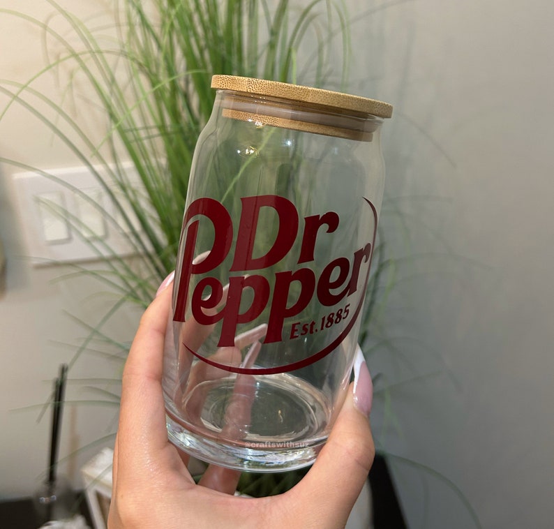 Dr Pepper Beer Glass Can | Dr Pepper Tumbler | Glass Coffee Cup | Soda ...