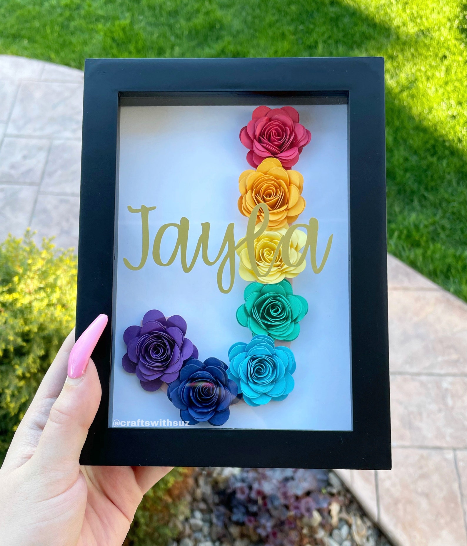 Initial and Name Flower Box | Assorted Paper Flower Box | Customized ...