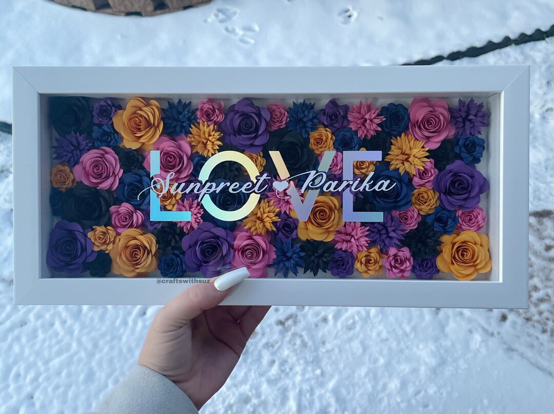 Love Gift Shadow Box | Custom Rose Flower Box | Customized Gift for ...