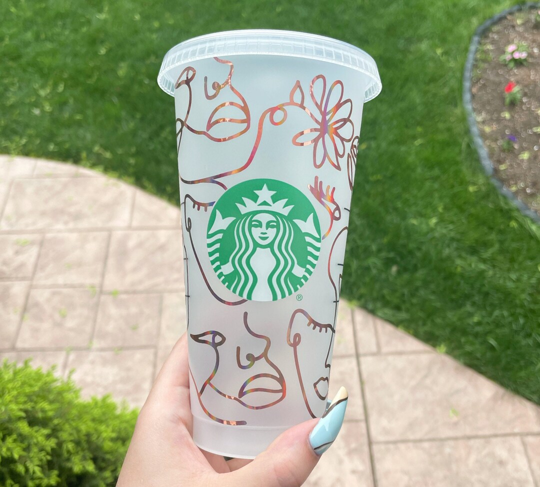 Abstract Faces Starbucks Cup | Starbucks Decorated Cup | Personalized ...