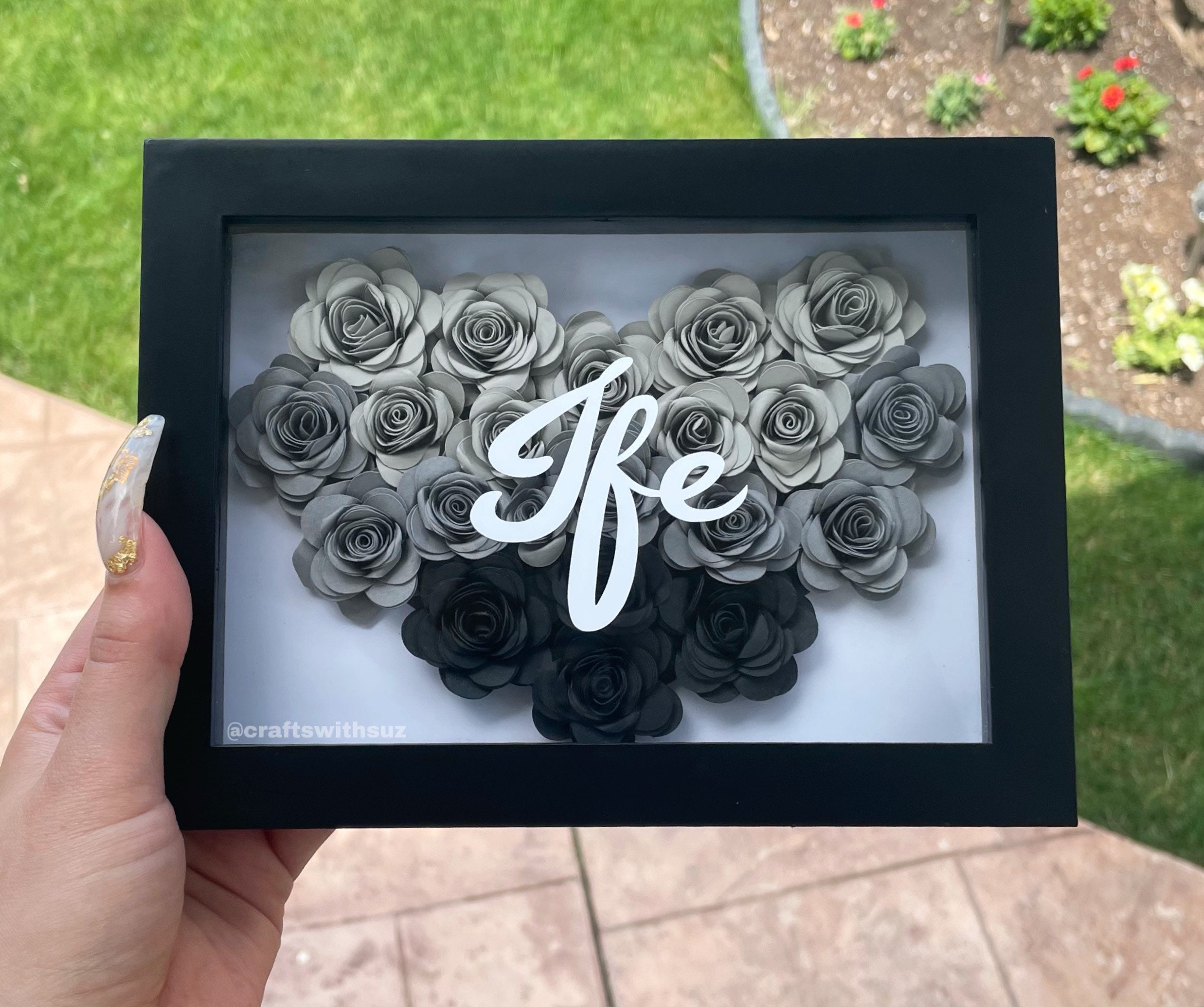 Ombre Custom Flower Shadow Box Assorted Paper Flower Box | Etsy