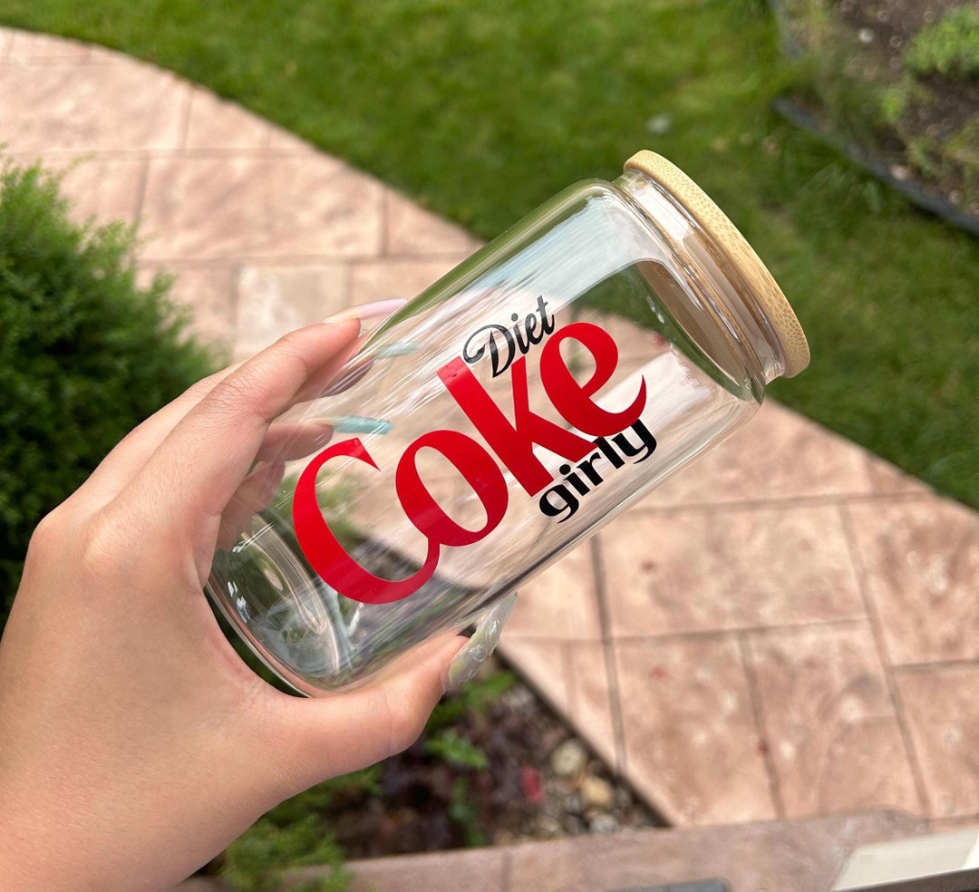 Diet Coke Girly Beer Glass Can | Diet Coke Tumbler | Glass Coffee Cup ...