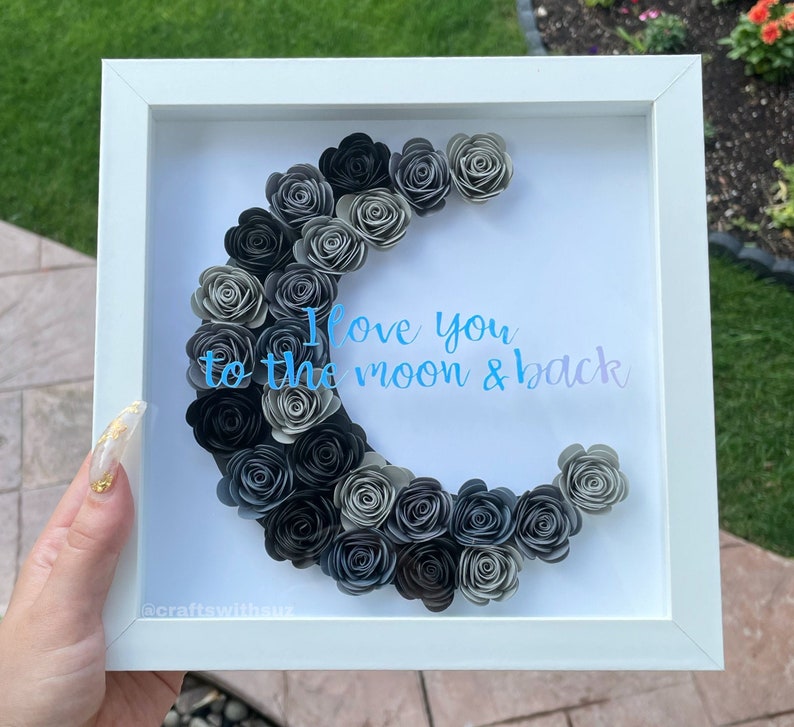 Moon Flower Shadow Box Astronomy Gift Box Rose Gift Box - Etsy