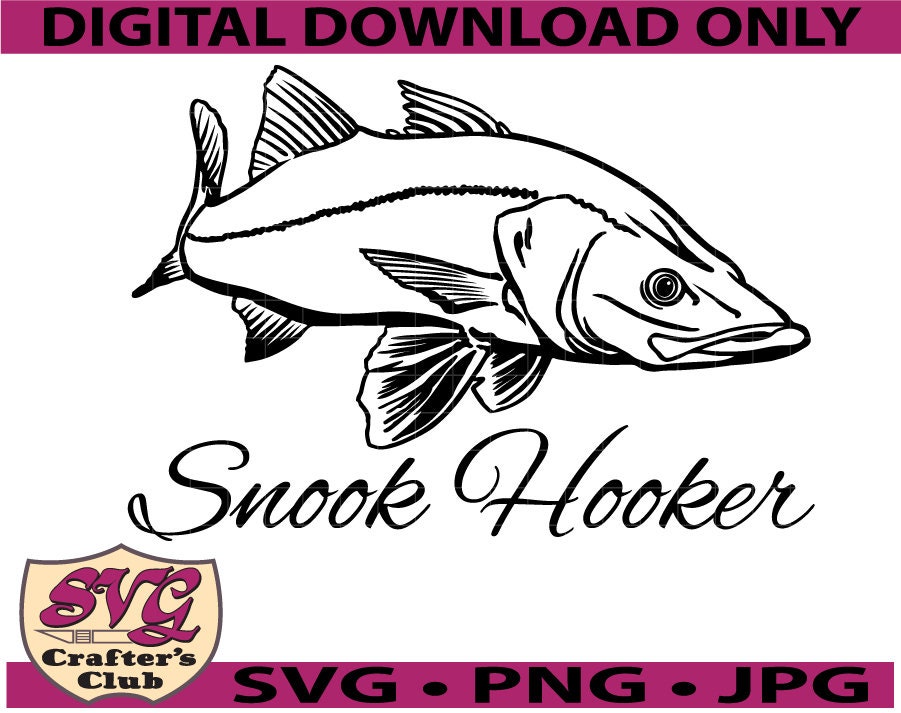 Fish Snook Hooker SVG Fishing Design for Cricuts and Silhouettes - Etsy