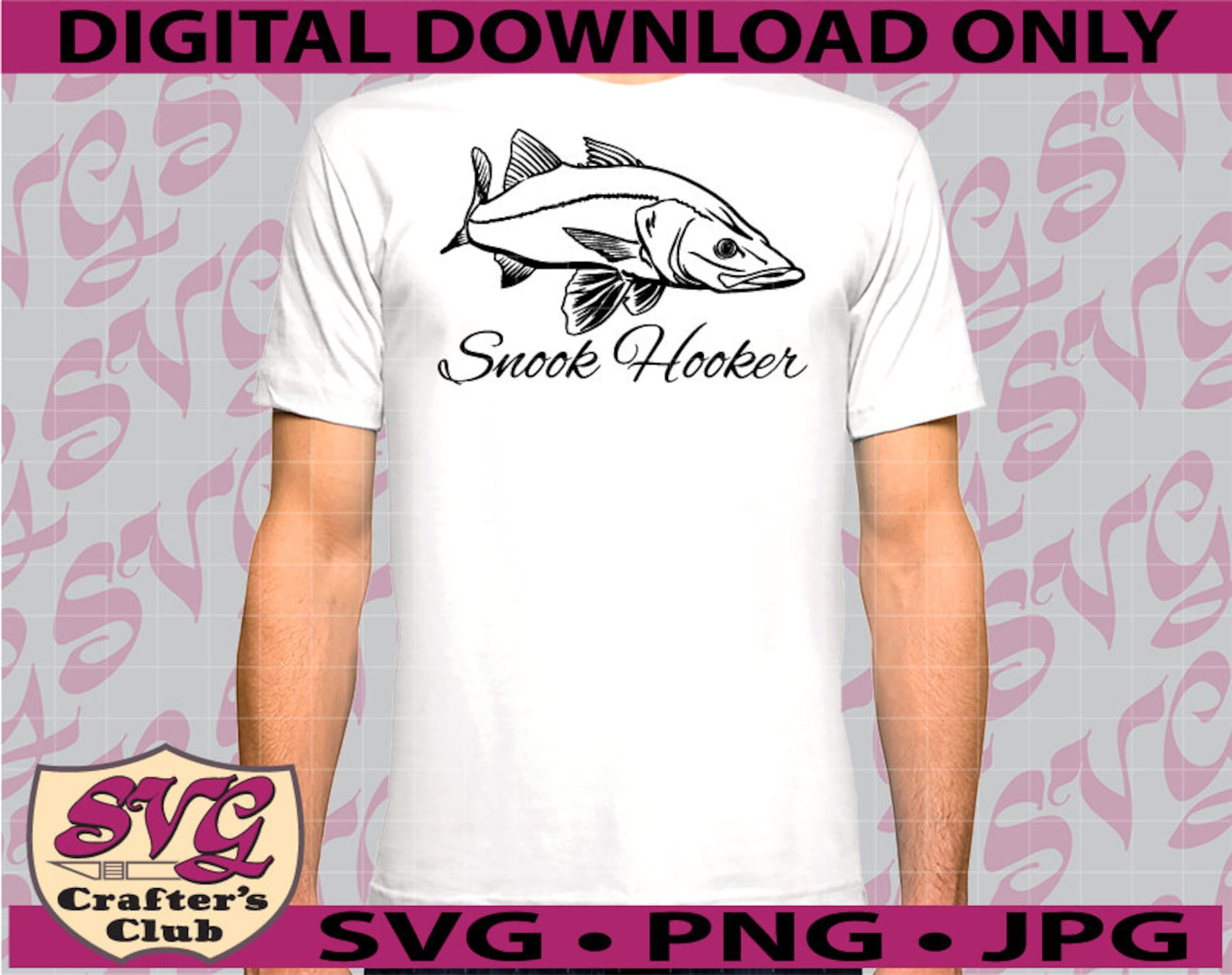 Fish Snook Hooker SVG Fishing Design for Cricuts and Silhouettes - Etsy