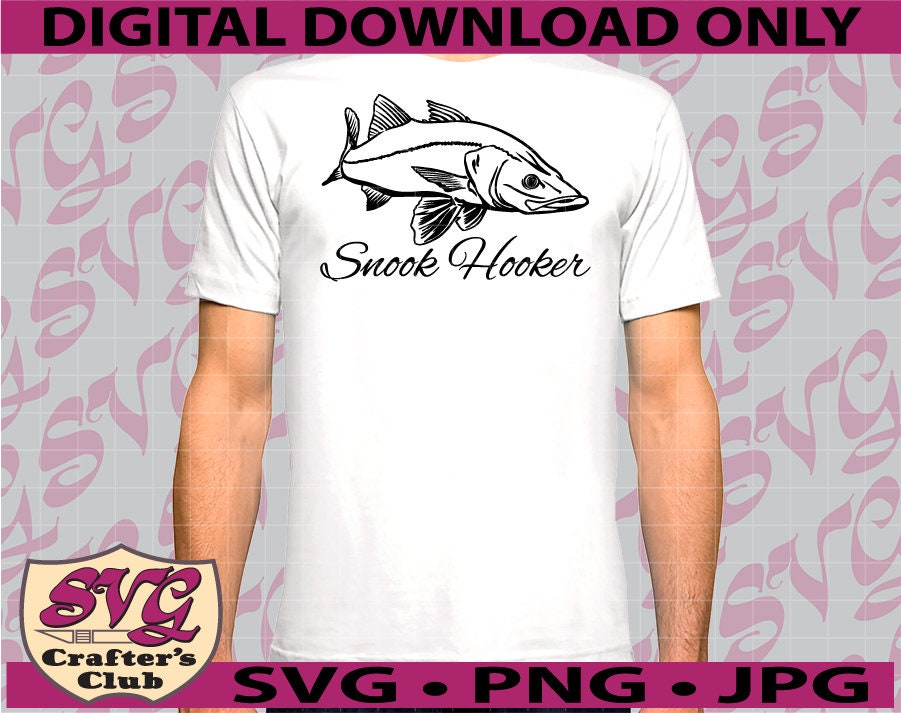 Fish Snook Hooker SVG Fishing Design for Cricuts and Silhouettes - Etsy