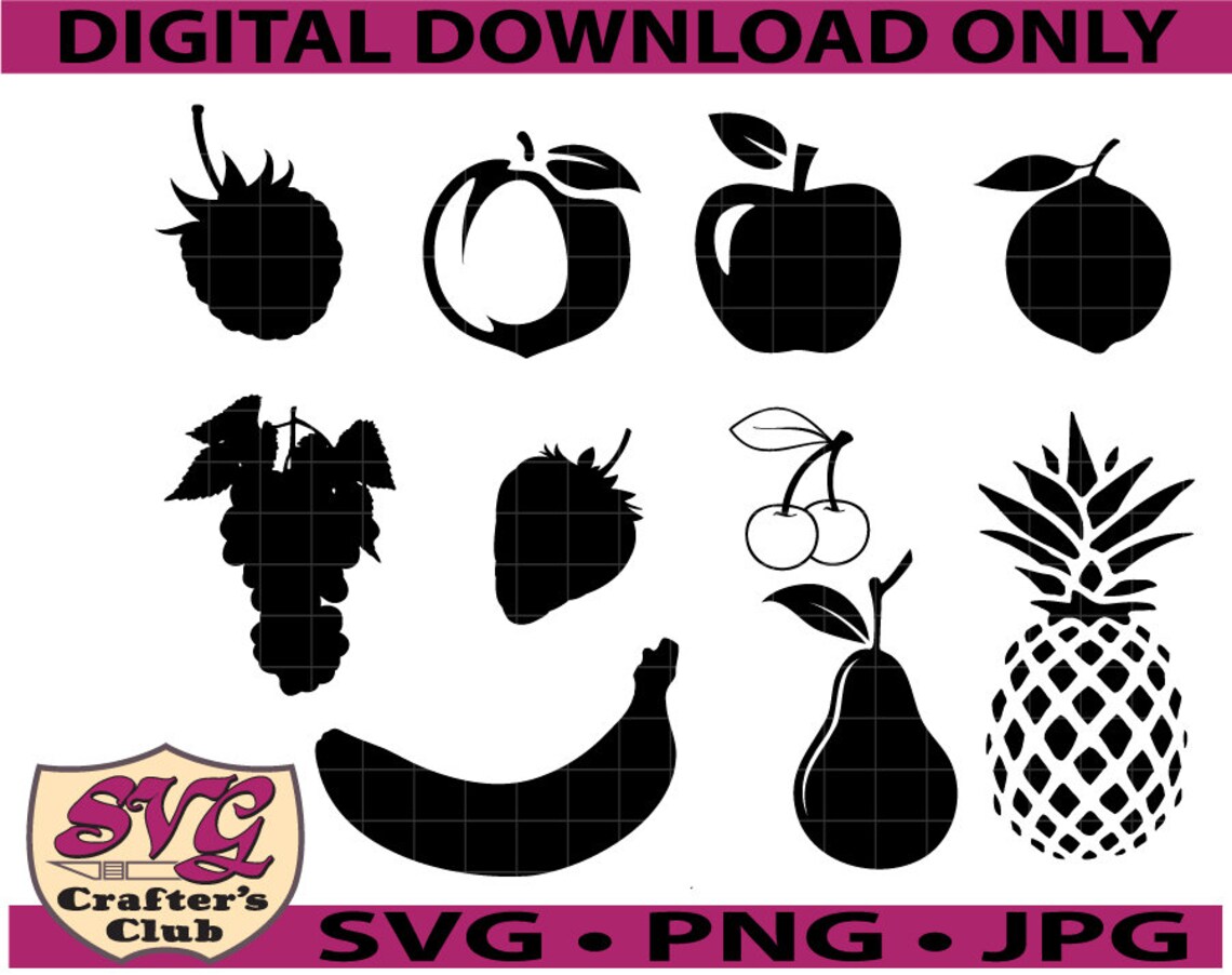 Fruit Silhouette Bundle SVG Design for Cricuts and Silhouettes - Etsy