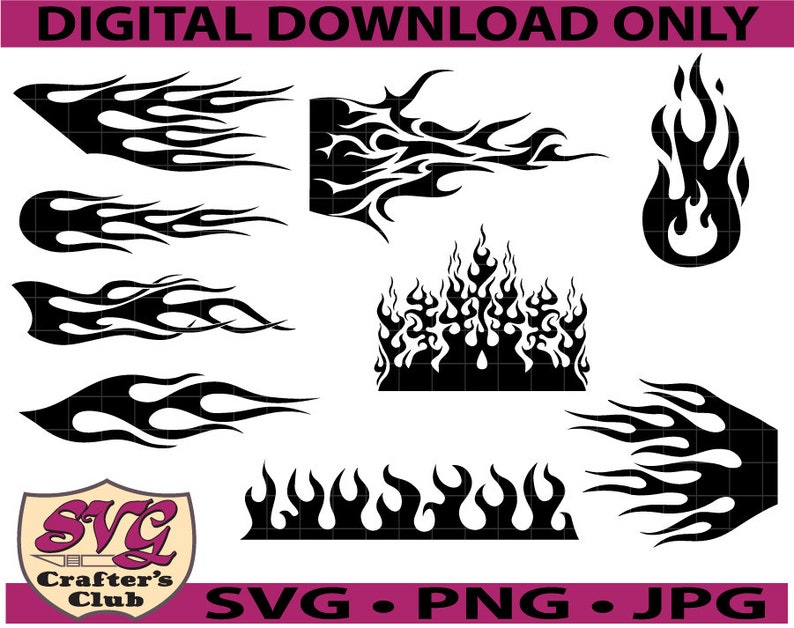Stylized Flames Bundle SVG Design for Cricuts and Silhouettes - Etsy