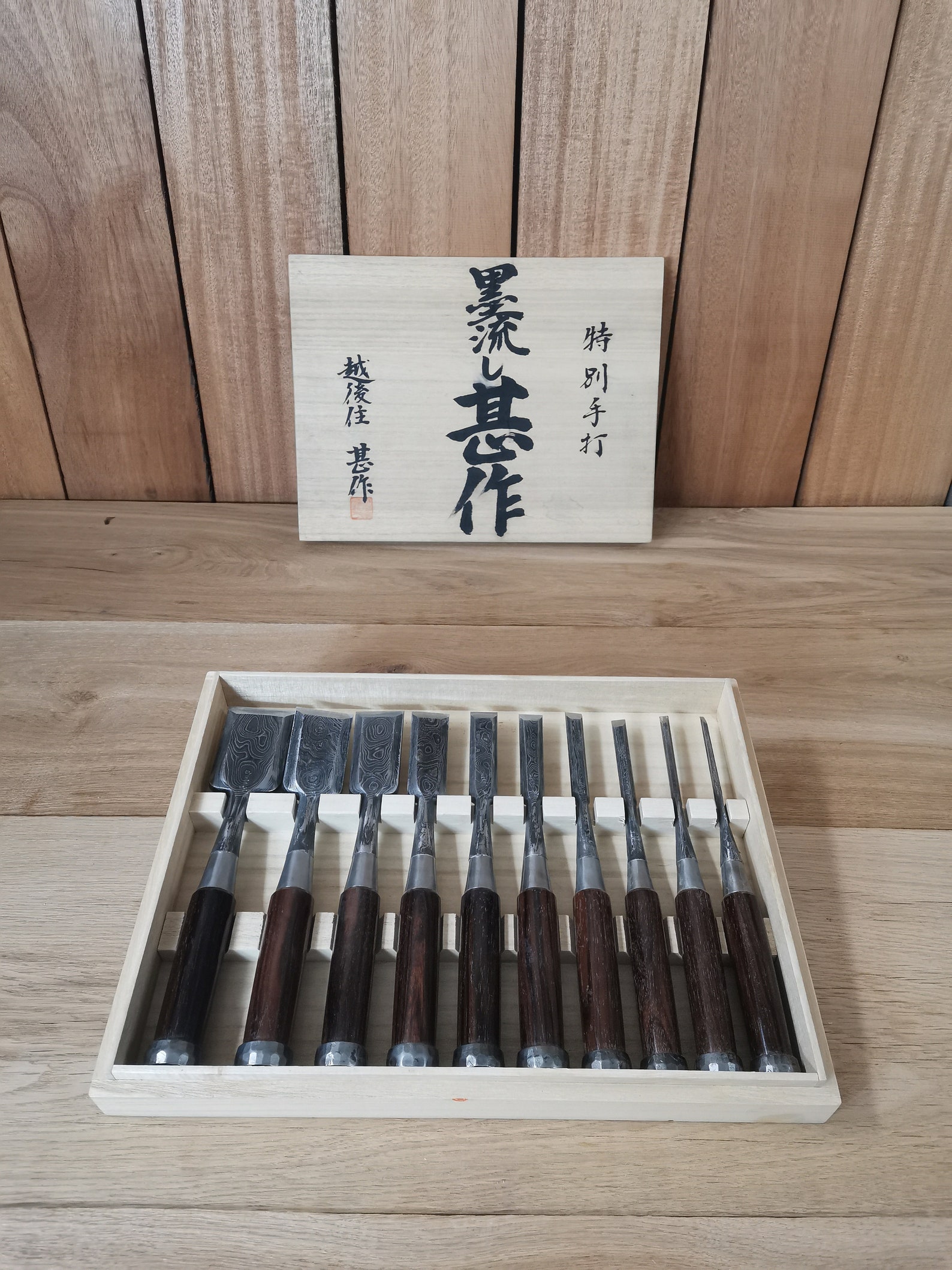 Japanese Bench Chisels Mokume-damascus by Yasushi Hanyu | Etsy