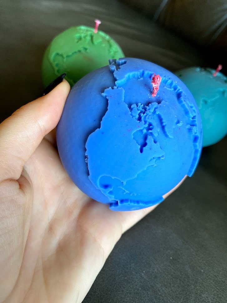 Globe Candle / World Map /handmade/ Vegan/ Eco-friendly/ - Etsy
