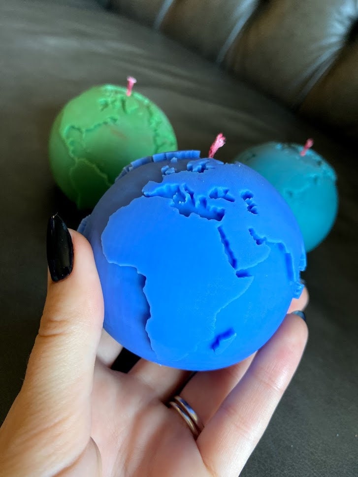 Globe Candle / World Map /handmade/ Vegan/ Eco-friendly/ - Etsy