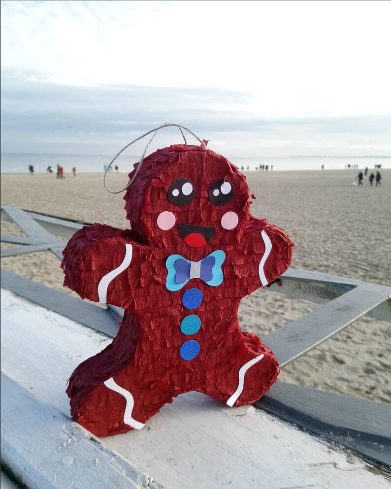 Gingerbread Man Christmas Pinata: Recycled Cardboard Party Decor - Etsy