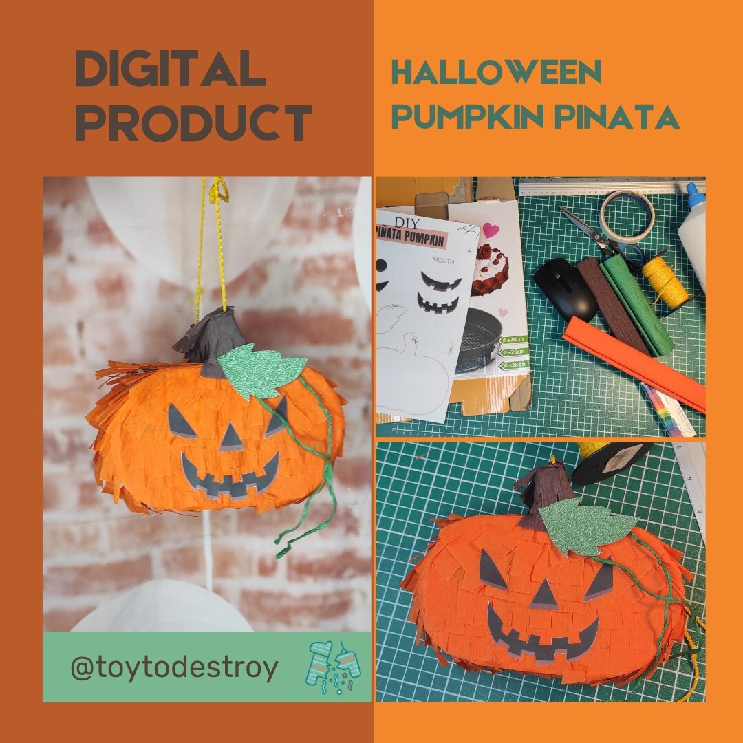 DIY Pumpkin Piñata Pattern for Halloween Fun - Digital Printable - Etsy