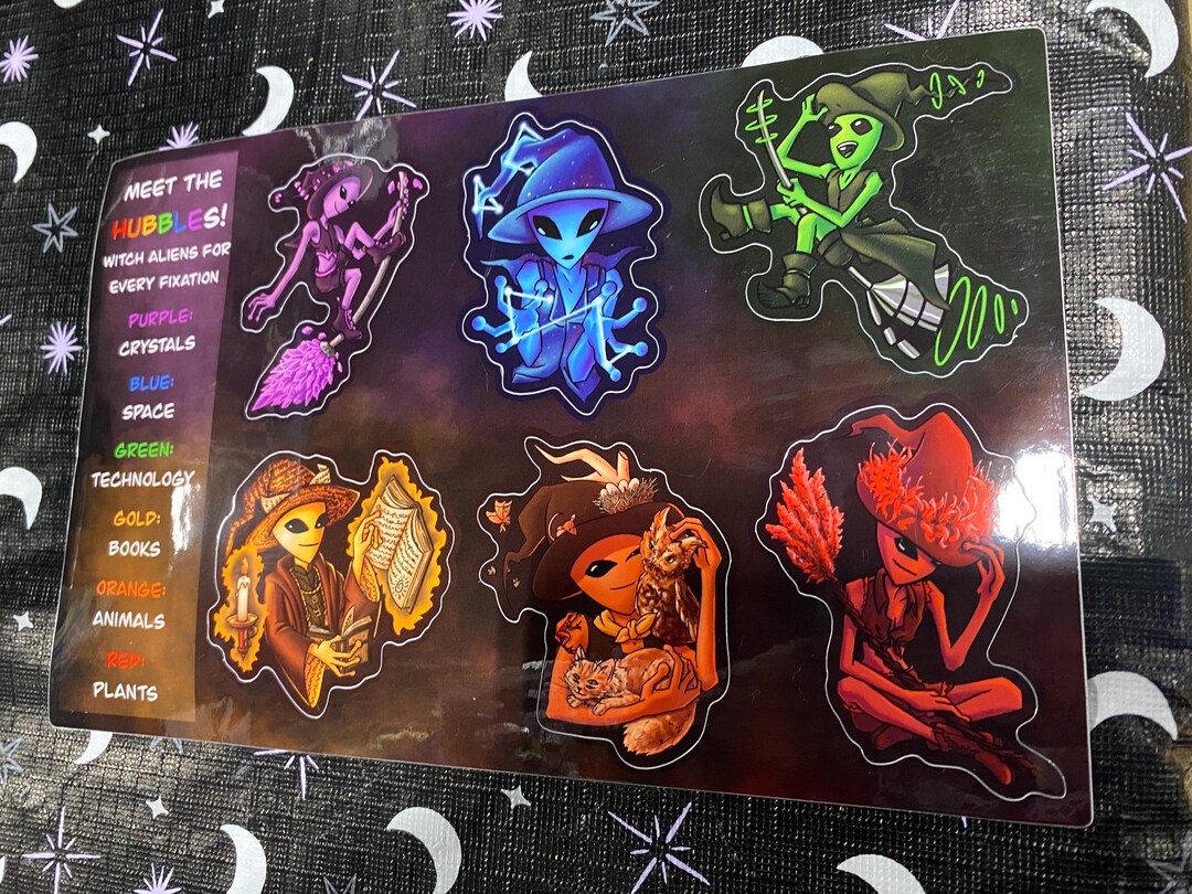 Witch Aliens With Fixations Sticker Sheet - Etsy