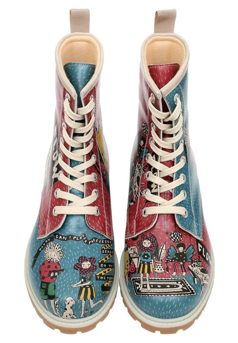 DOGO Party Long Boots, Custom Printed Shoes, Chunky, Handmade, Women's ...
