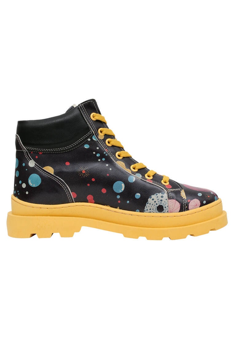 DOGO, Adriana Jelly Stars, Platform Black Ankle Boots, Custom Chunky ...