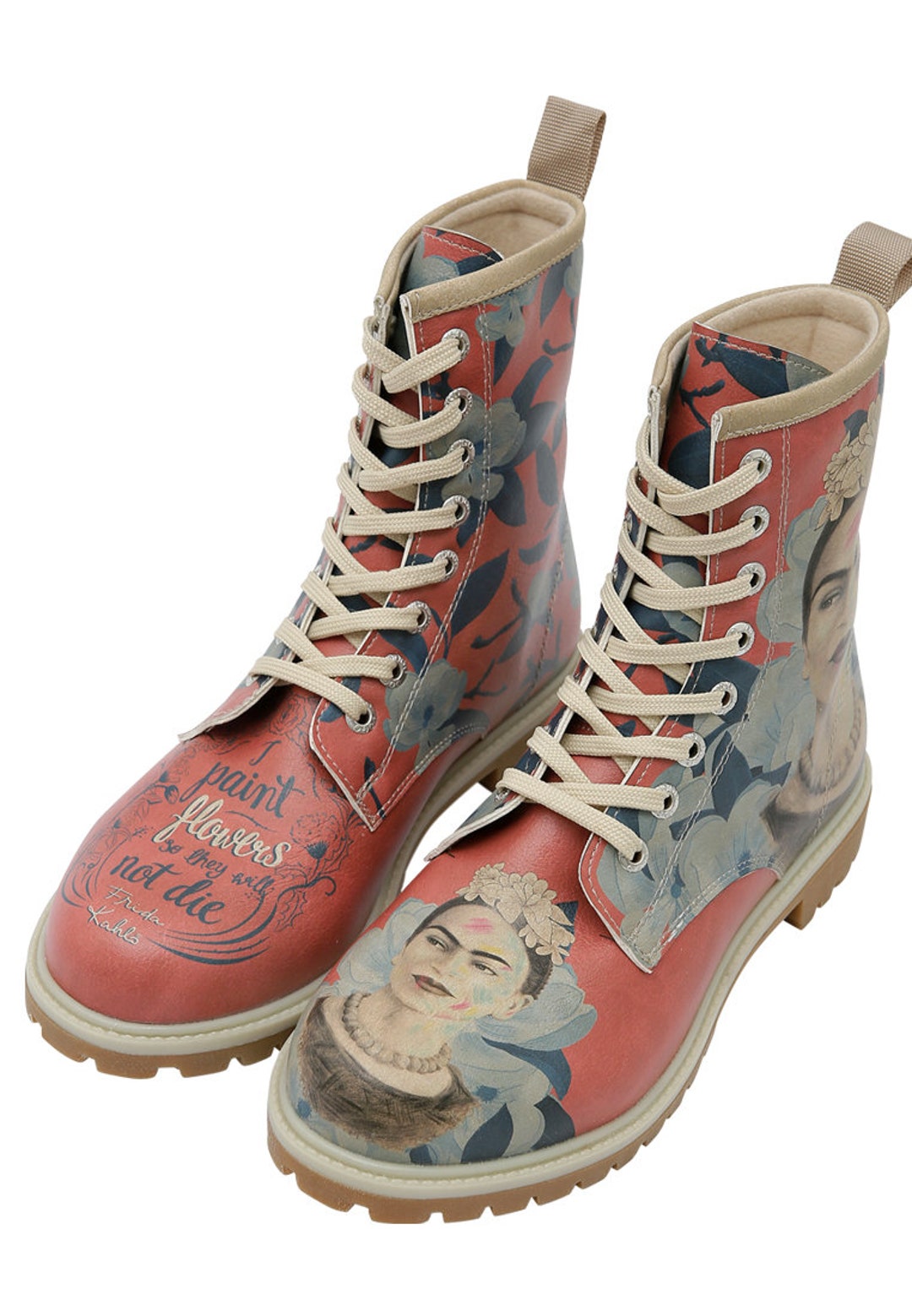 DOGO, Frida Painting Frida Kahlo , Platform Boots, Frida Shoes, Pink ...