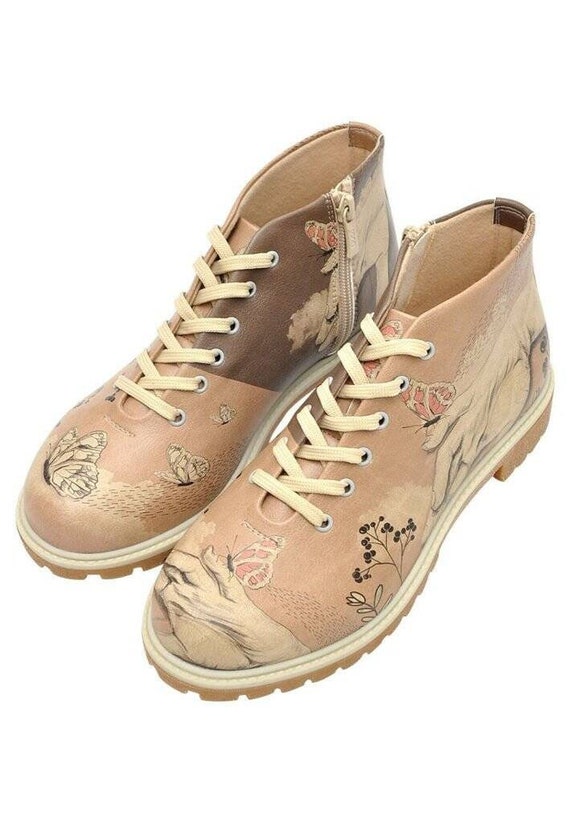 DOGO Women Shortcut Boots Lady Butterfly Lace-up Zipper Vegan | Etsy