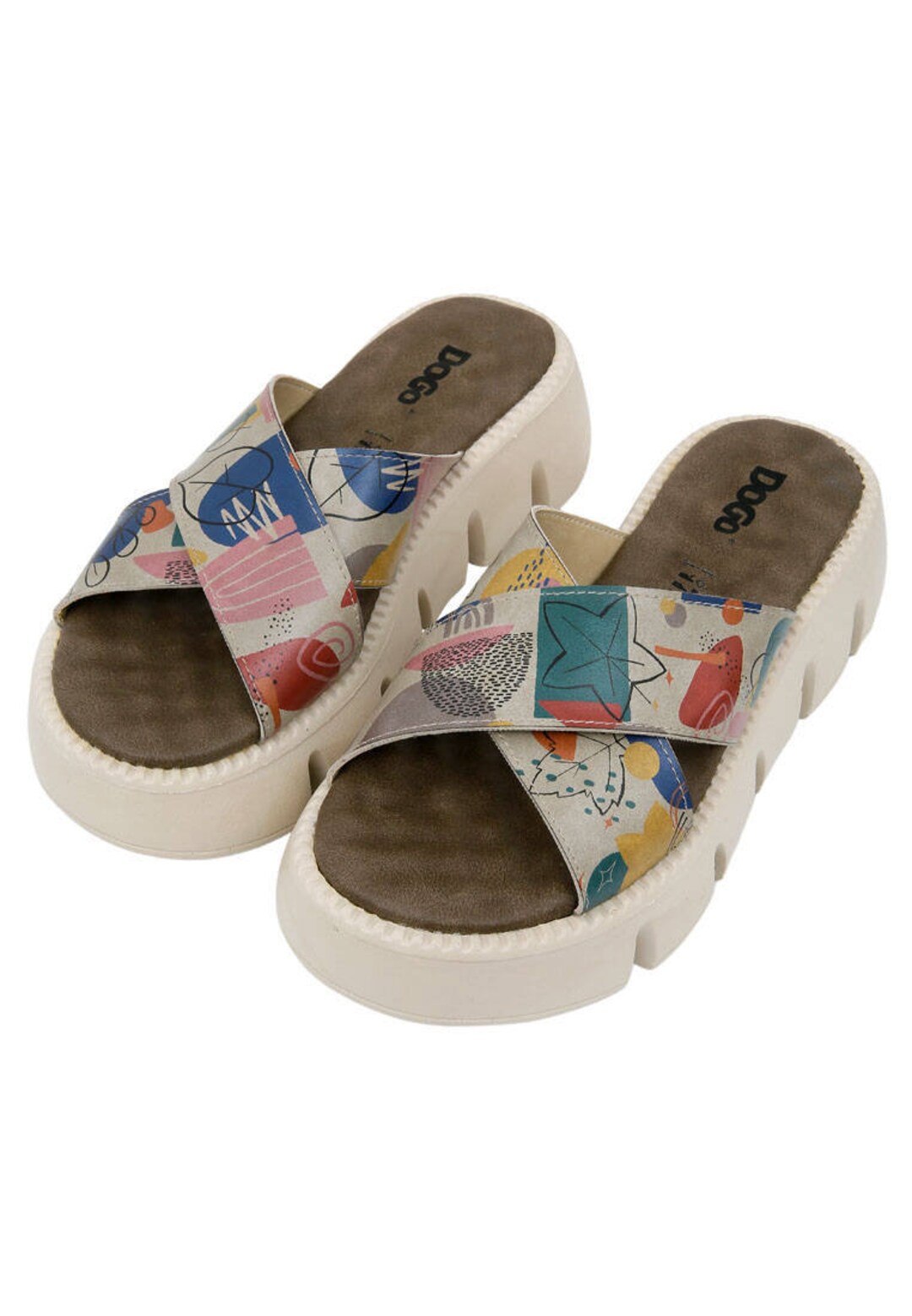 DOGO, Flora Slippers, Abstract Leaves Design, Plarform Slippers, Women ...