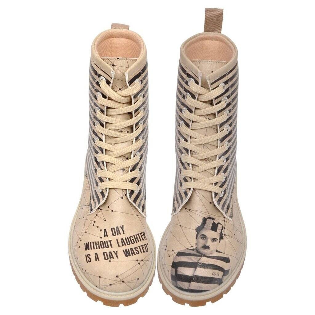 DOGO, Charlie Chaplin Patterned, Custom Boots, Printed Shoes, Custom ...