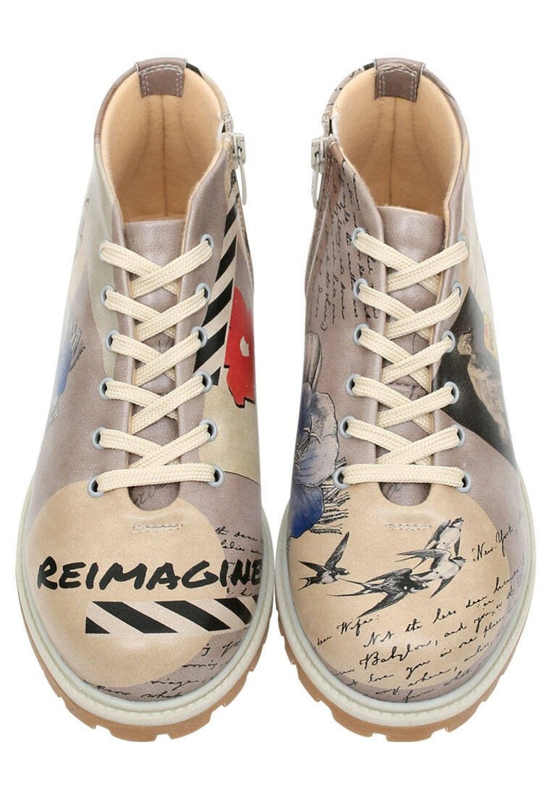 DOGO Shortcut Boots Reimagine Beige Ankle Boots Custom - Etsy