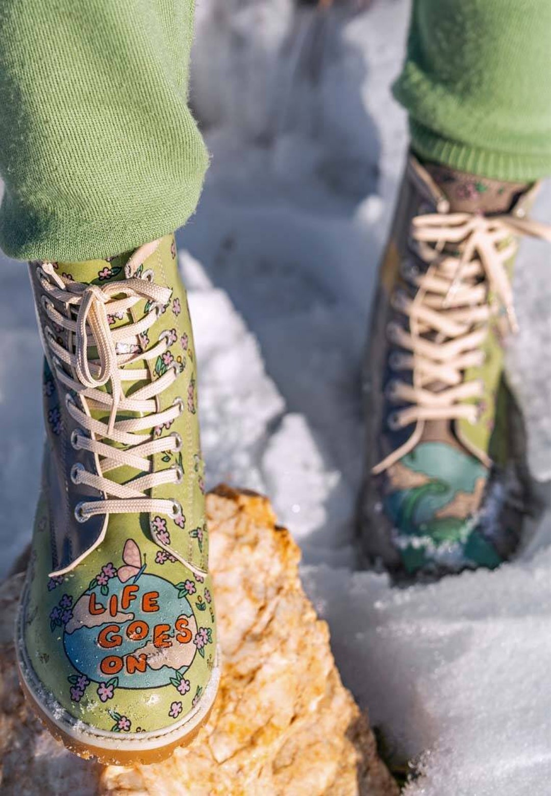 DOGO, Women Long Boot, Life Goes on Design, Lace up Boot, Leather Boot ...