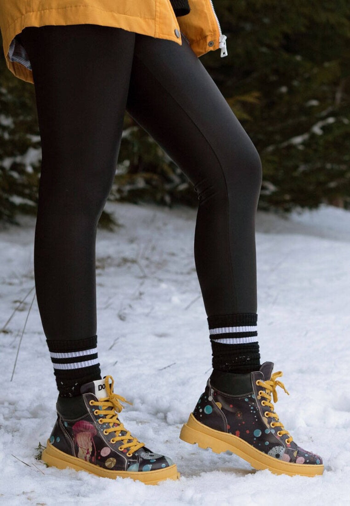 DOGO, Adriana Jelly Stars, Platform Black Ankle Boots, Custom Chunky ...