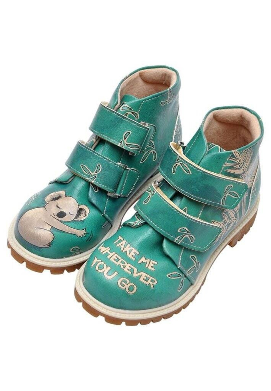 Koala Kids Boots, Handmade Vegan Leather, Hook and Lock - Etsy