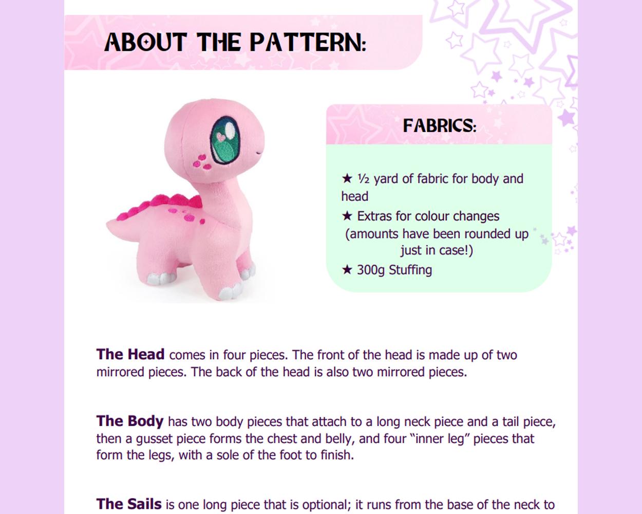 Pdf Sewing Pattern Chibi Sauropod Base Plush 2024 Etsy