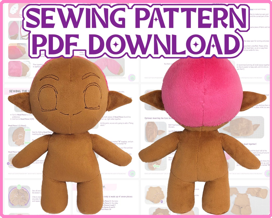 PDF Sewing Pattern Chibi Humanoid Plush - Etsy