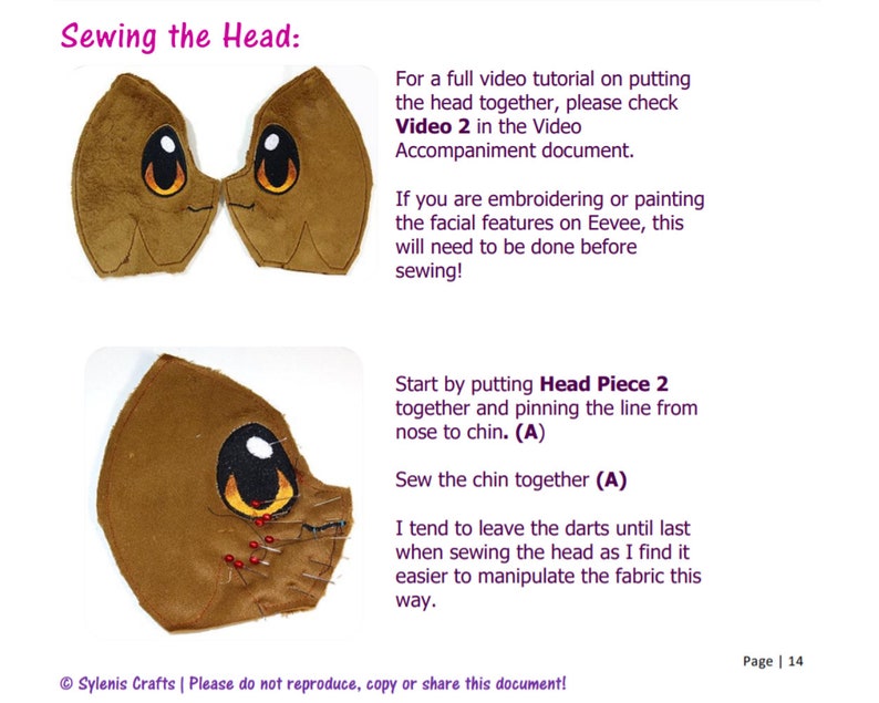 ADVANCED PDF Sewing Pattern Eevee Plush ADVANCED - Etsy