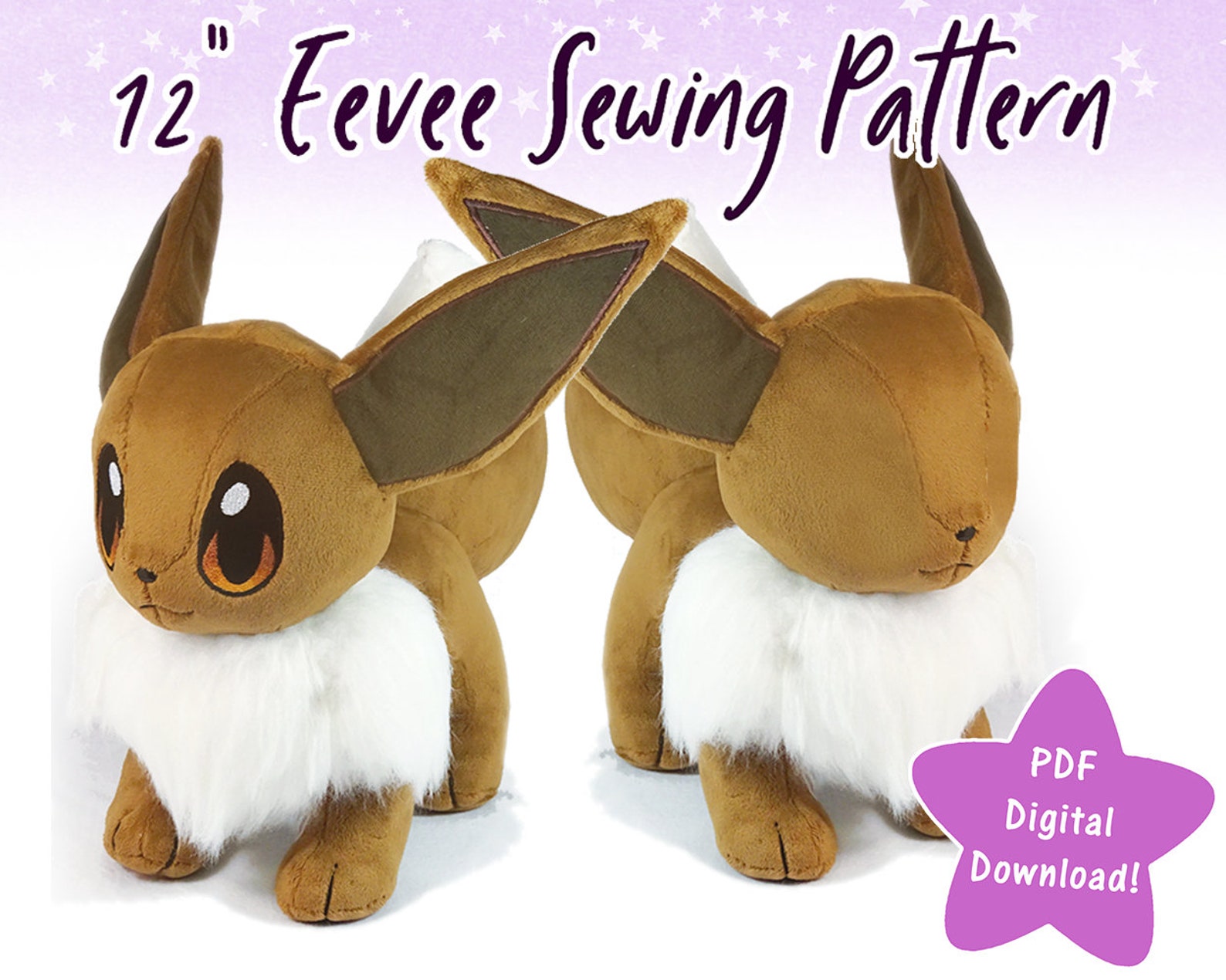 ADVANCED PDF Sewing Pattern Eevee Plush ADVANCED - Etsy