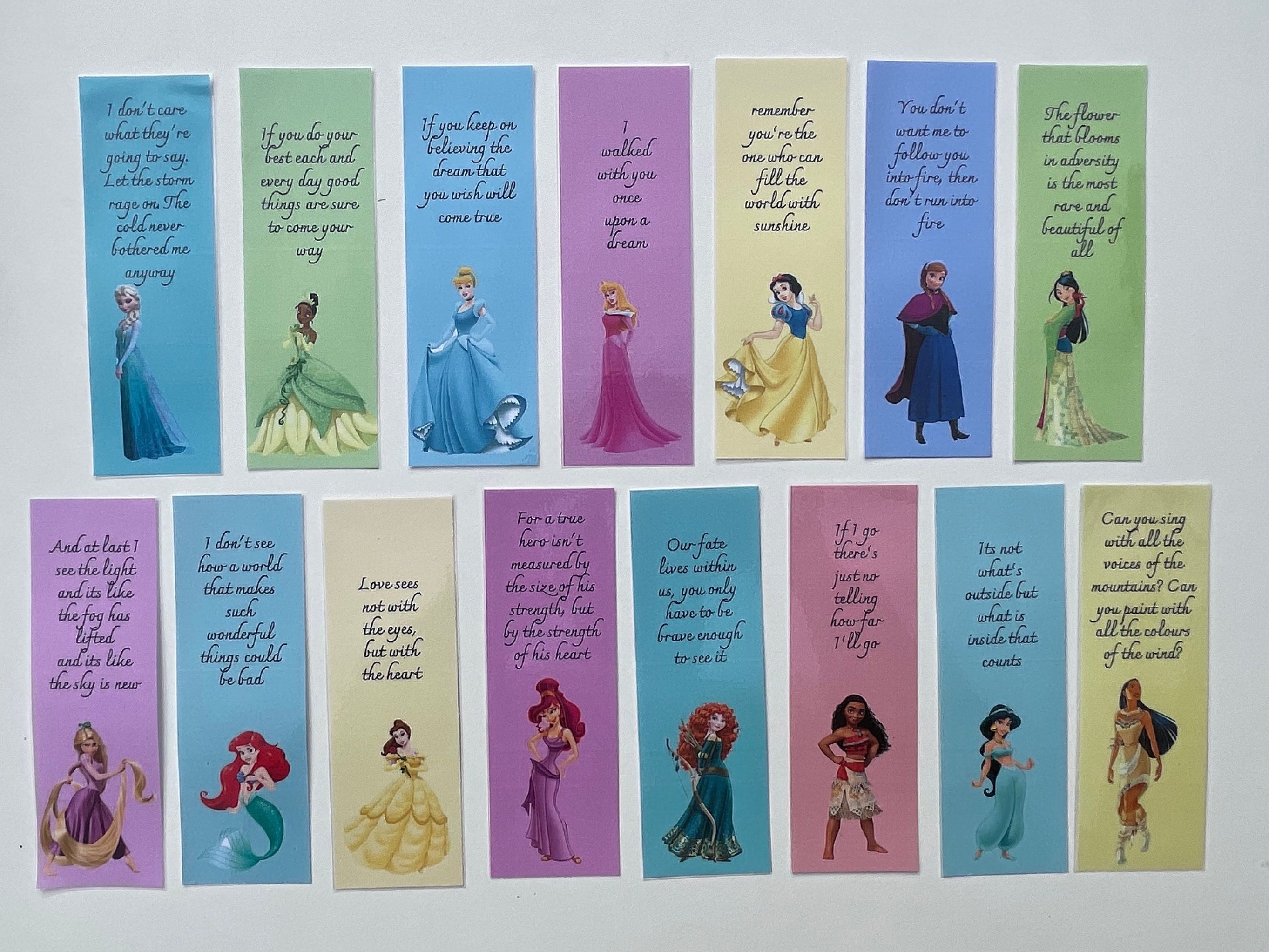 Disney Princess Bookmarks Bookmarks for Kids - Etsy
