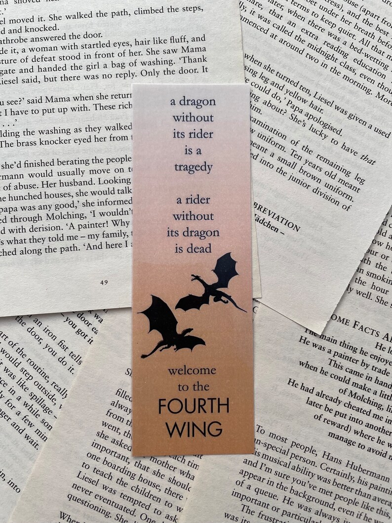 Fourth Wing Bookmark - Etsy