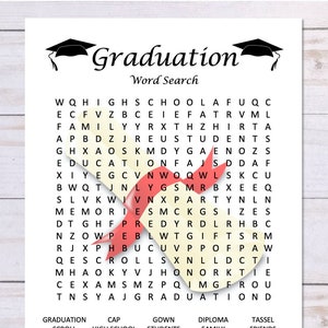 High School Graduation Word Search High School Graduation | Etsy