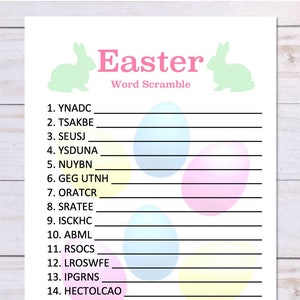 Easter Word Scramble Game Easter Party Game Printable Easter - Etsy