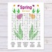 Set of 2 Spring Word Games, Word Search, Word Scramble, Spring Party ...