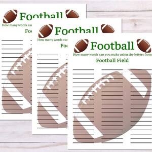 Set of 3 Football Games, Word Search, Word Scramble, Anagram, Football ...