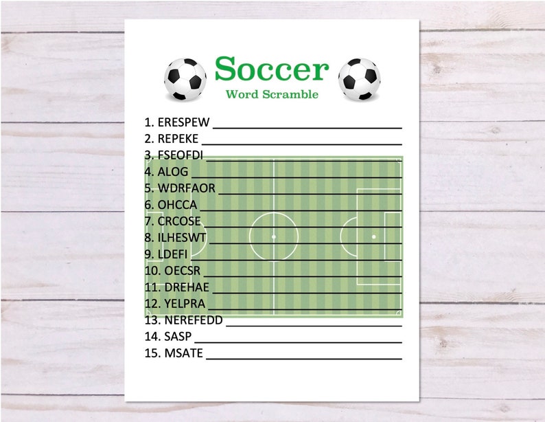 Set of 3 Soccer Games, Word Search, Word Scramble, Anagram, Soccer ...