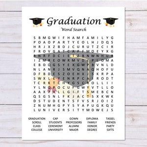 Set of 3 College Graduation Games, Word Search, Word Scramble, Anagram ...