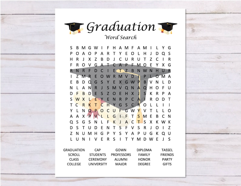 Set of 3 College Graduation Games, Word Search, Word Scramble, Anagram ...