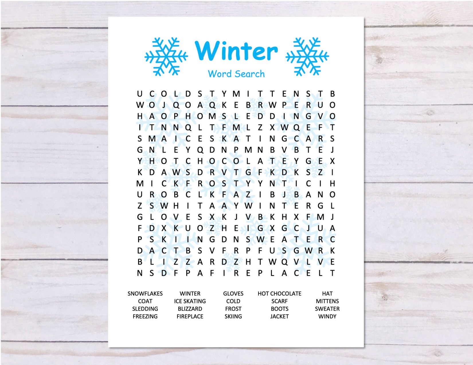 Set of 2 Winter Games, Word Search and Word Scramble, Instant Download ...