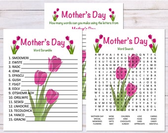 Printable Mothers Day Games Word Search Game for Mother's - Etsy