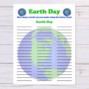 Set of 3 Earth Day Word Games Word Search, Word Scramble, Anagram ...