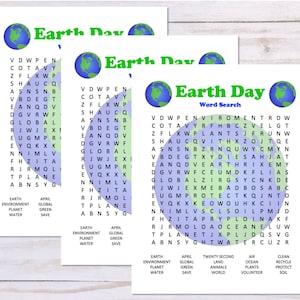 Set of 3 Earth Day Word Games Word Search, Word Scramble, Anagram ...