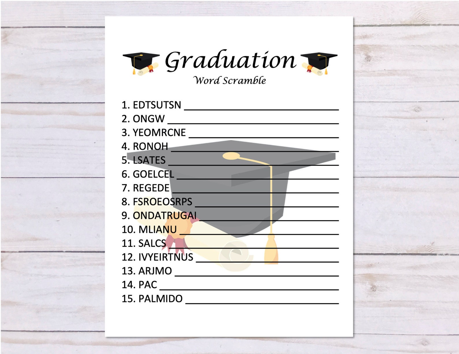 Set of 3 College Graduation Games, Word Search, Word Scramble, Anagram ...