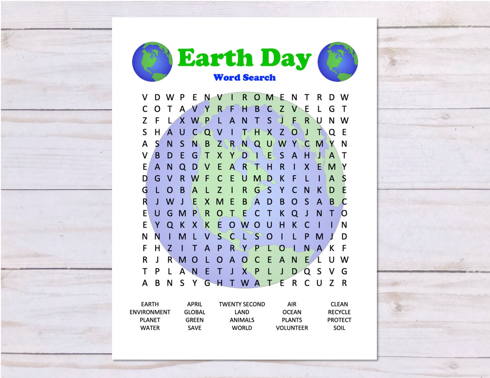 Set of 3 Earth Day Word Games Word Search, Word Scramble, Anagram ...
