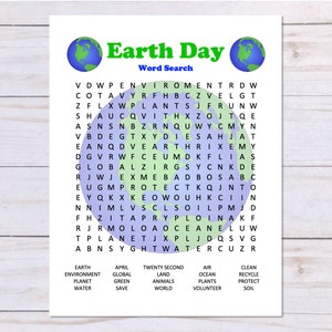 Set of 3 Earth Day Word Games Word Search, Word Scramble, Anagram ...